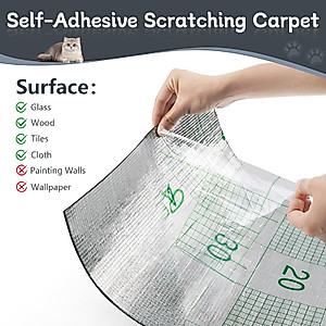 Fixmend Cat Scratching Mat, 78.7"x15.8" Trimmable Self-Aadhesive Cat Scratch Carpet, Pad Replacement for Couch Furniture Protector, Cat Tree Shelves, Scratching Posts (Dark Grey)