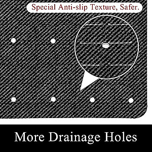 Bath Tub Shower Mat - Anti-Slip PVC Material 15.1x26.8 in, Gentle Cushioning Quick Drying Suction Cups Reliable Solution - Black Texture Pattern Non-Slip Floor Mat