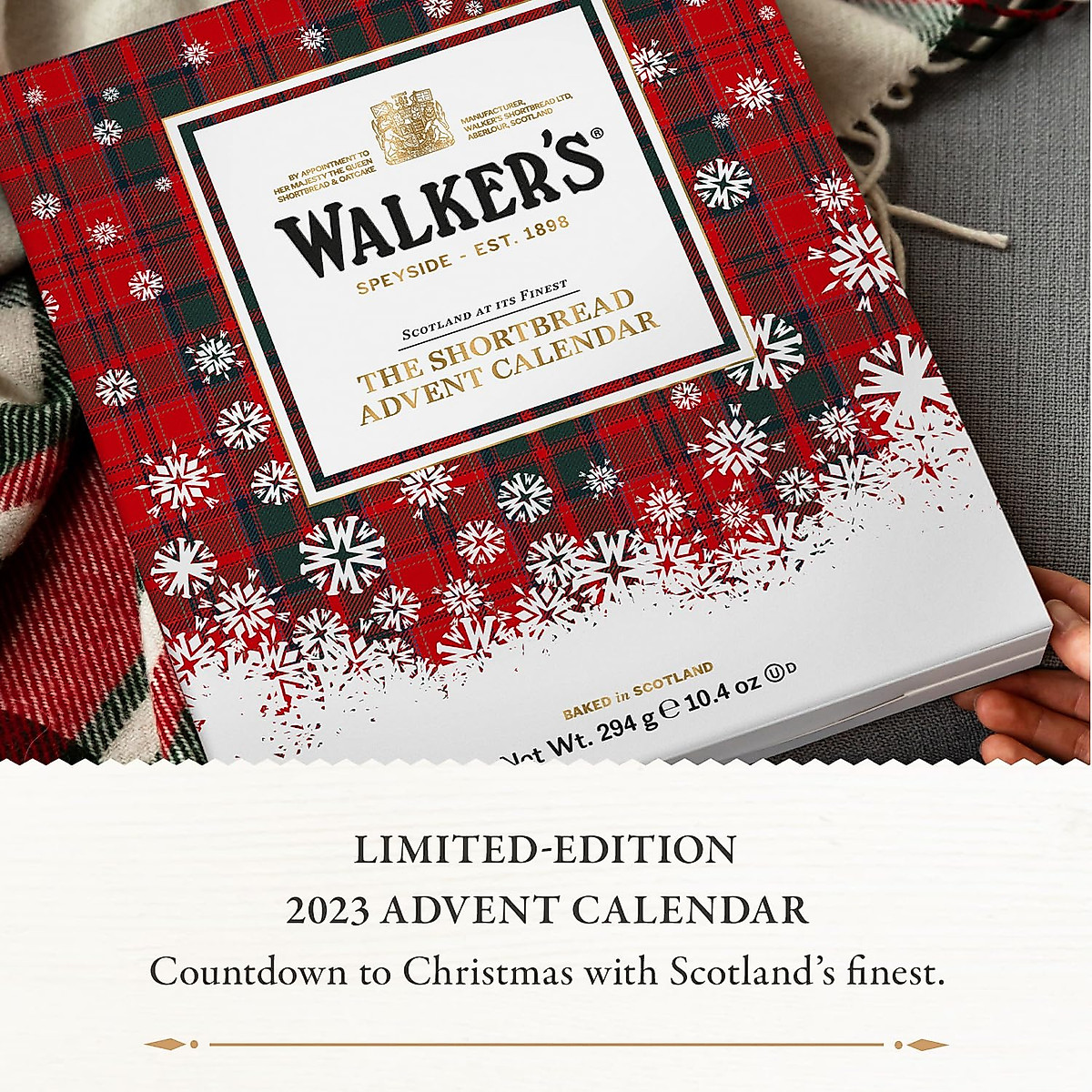 Walker’s 2023 Advent Calendar with Shortbread Cookies from Scotland - 28 Count (10.4 oz) - Limited Edition Cookie Box with Christmas Cookies in Various Shapes and Flavors