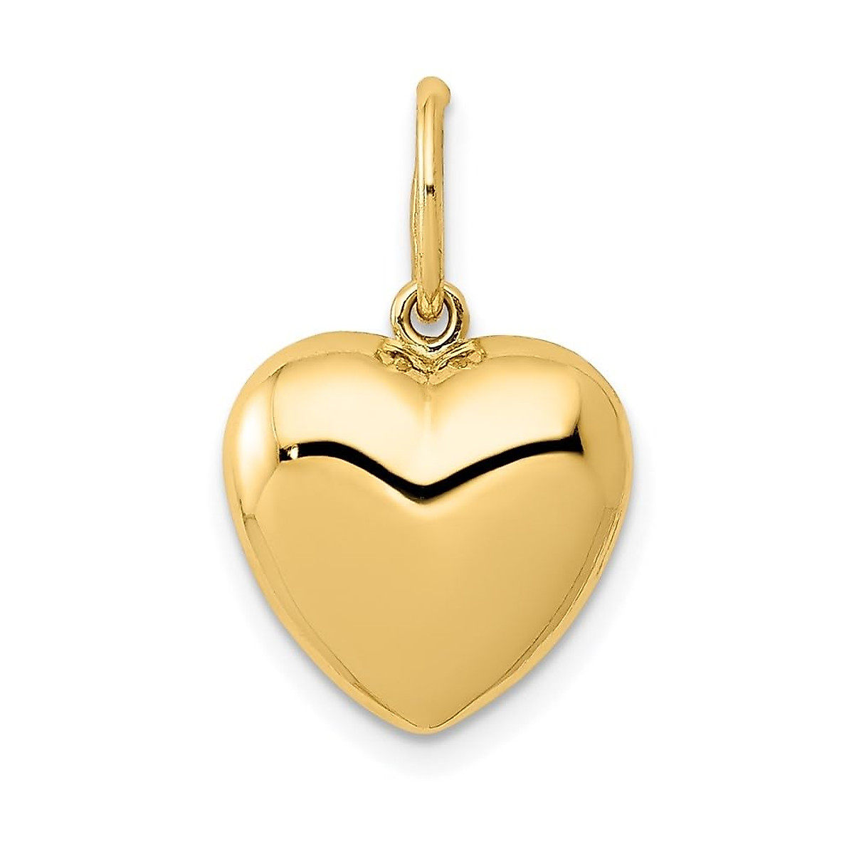 Diamond2Deal 14k Yellow Gold Polished Puffed Heart Pendant Fine Jewelry for Women