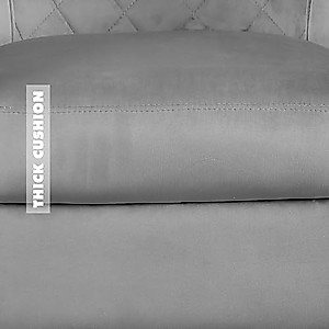 Urban Home Furniture Wesley Tub, Barrel, Accent Chair, Ottoman, Footrest, Grey