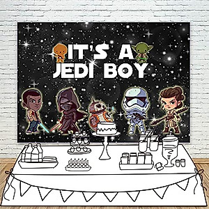 Jedi Baby Shower Banner 5x3ft Its a Boy Baby Shower Backdrop A Little Jedi is on The Way Baby Shower Decor Background for Boy Party Supplies