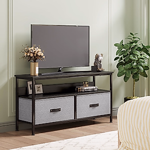 IDEALHOUSE Dresser TV Stand, Entertainment Center with Storage, 50 Inch TV Stand for Bedroom Small TV Stand Dresser with Drawers and Shelves, TV & Media Console Table Furniture for Living Room, Grey