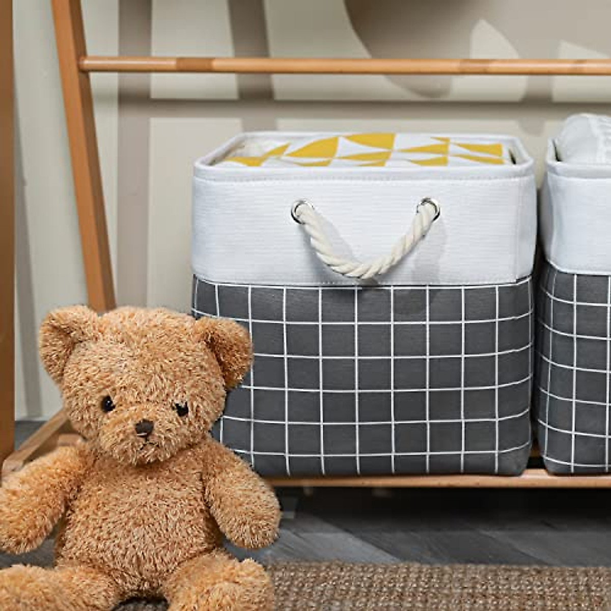 Kerhouze Cube Storage Organizer Bins 13 Inch Cube Storage Bins Collapsible Storage Baskets for Shelves Cabinet Laundry Room Bathroom