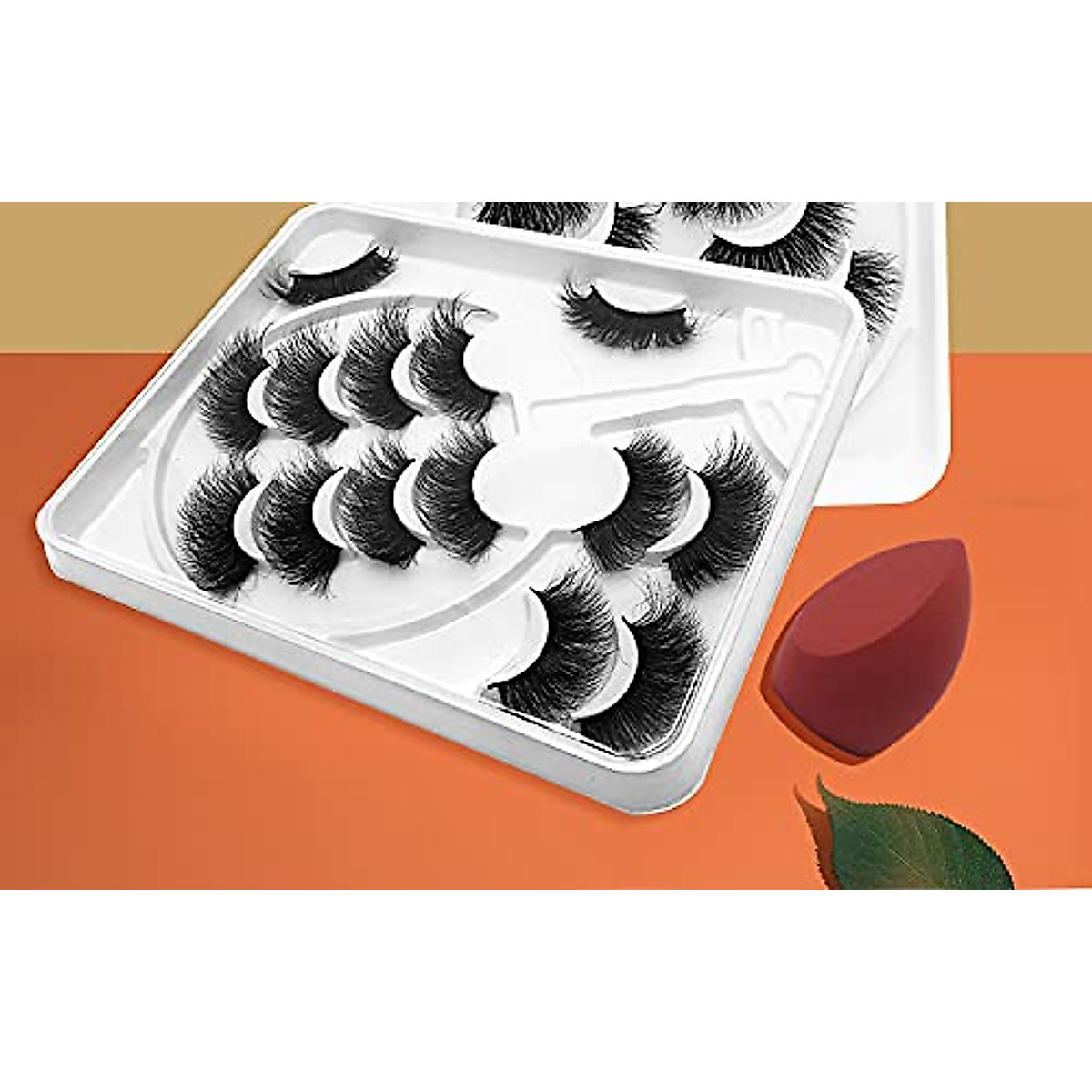 HBZGTLAD 7Pairs 3d Mink Dramatic Volume Lashes Bulk Faux Thick Long Wispy Natural Mink Lashes Pack Short Wholesales Natural False lashes (JO06)