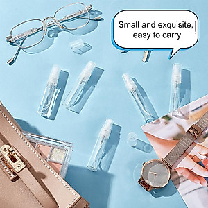 BENECREAT 25 Pack 10ml Small Glass Perfume Bottle Clear Fine Mist Spray Bottles for Essential Oils, Perfume and Cleaning Liquid