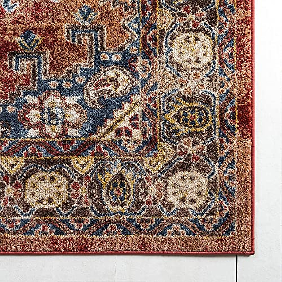 Unique Loom Utopia Collection Area Rug - Larissa (5' 1" x 8' Rectangle, Terracotta/ Blue)