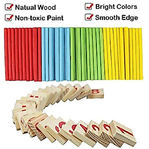KUTOI Counting Number Blocks and Sticks | Montessori Toys for Kids Learning| Homeschool Supplies for Math manipulatives | Toddlers Educational Wooden rods with Storage Tray