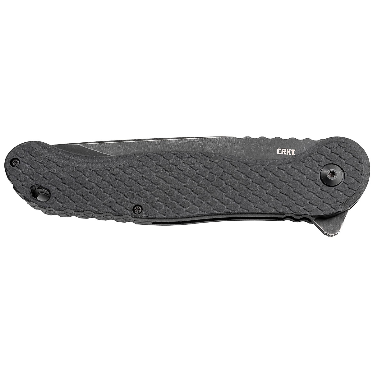 CRKT Taco Viper Folding Pocket Knife: Assisted Opening EDC, Veff Serrations, Liner Lock, Glass-Reinforced Nylon Handle, Deep Carry Pocket Clip 2267, Black