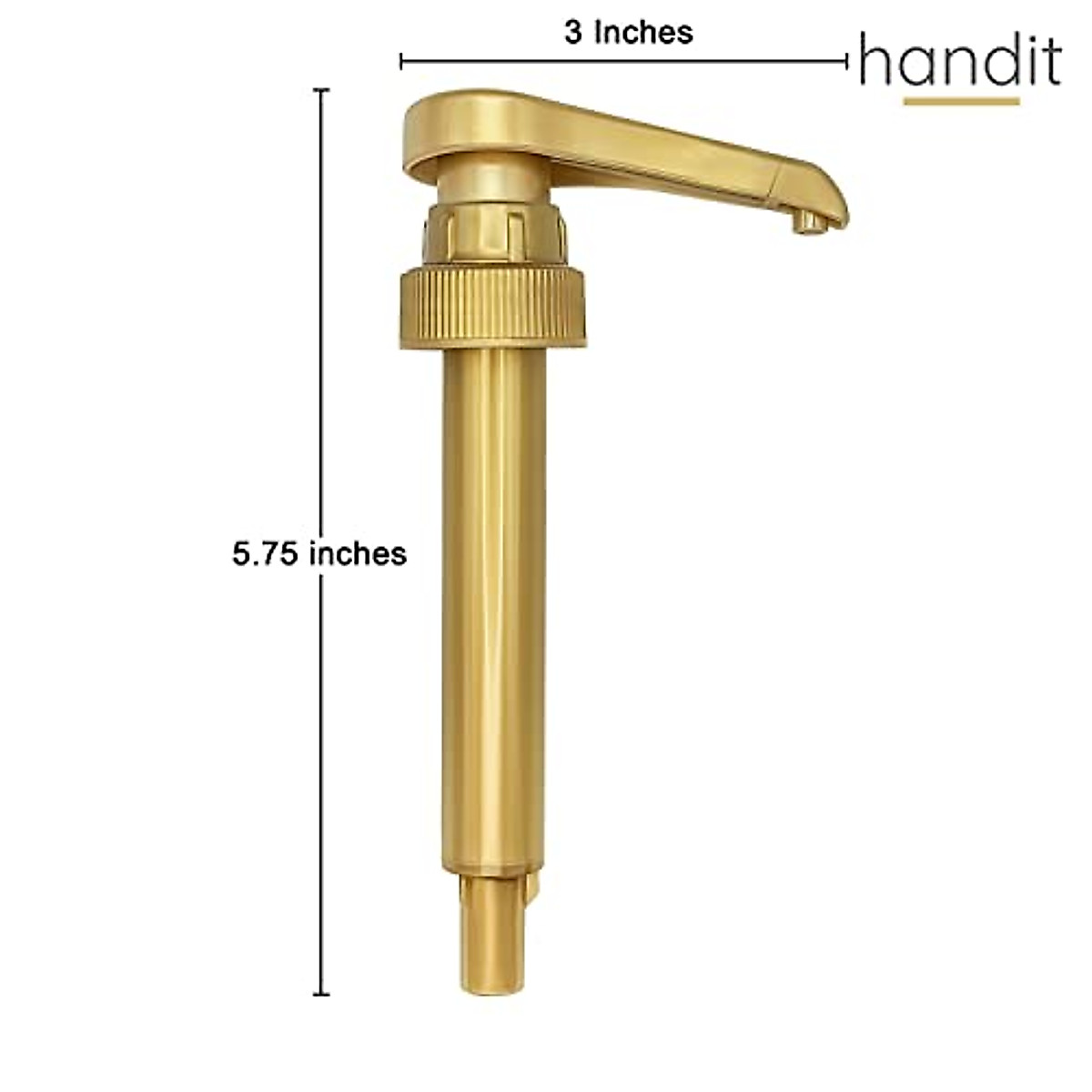 HANDIT - Gold Coffee Syrup Pumps | Fits Liter 750ml / 25-4oz Syrups Torani, DaVinci, Jordan's Skinny and Monin 33.8oz Plastic Bottles | 4-Pack
