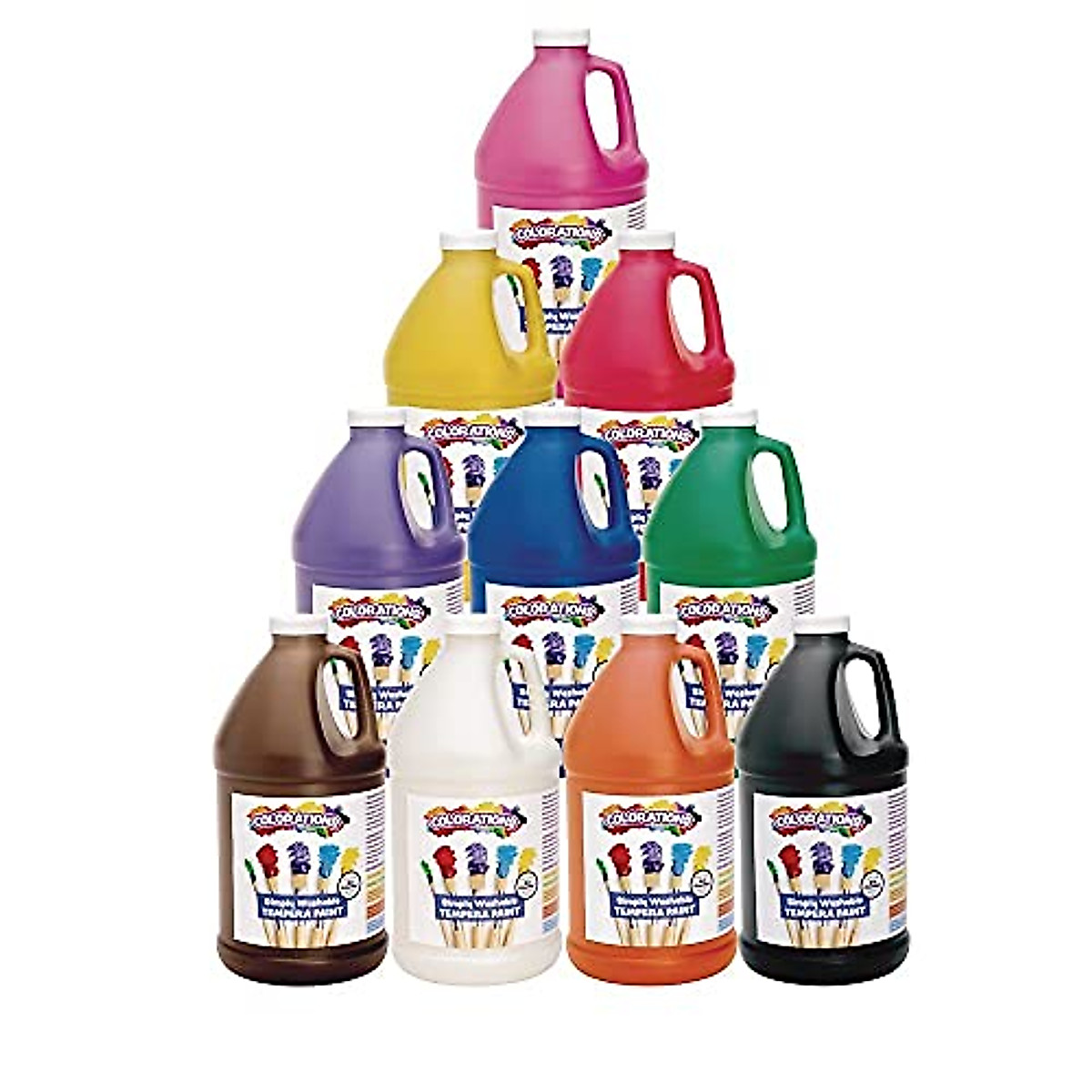 Colorations 1/2 Gallon Simply Washable Tempera Paint, Set of 10 Colors, School Art Supplies, Art Supplies, Craft Projects, Arts and Crafts, Drawing, Coloring