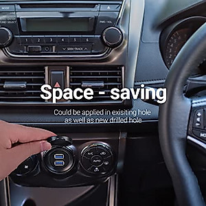 WILLIZTER Dual USB 3.0 Male to Female Round Car Flush Mount Cable Extension Mount Panel Mount Dash Mount Waterproof for Car Vehicle Truck Boat Yacht Bike Motorcycle 3 Feet 1 Meter