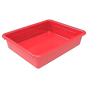 Storex Storage Tray, Letter Size, 10 x 13 x 3 Inches, Red