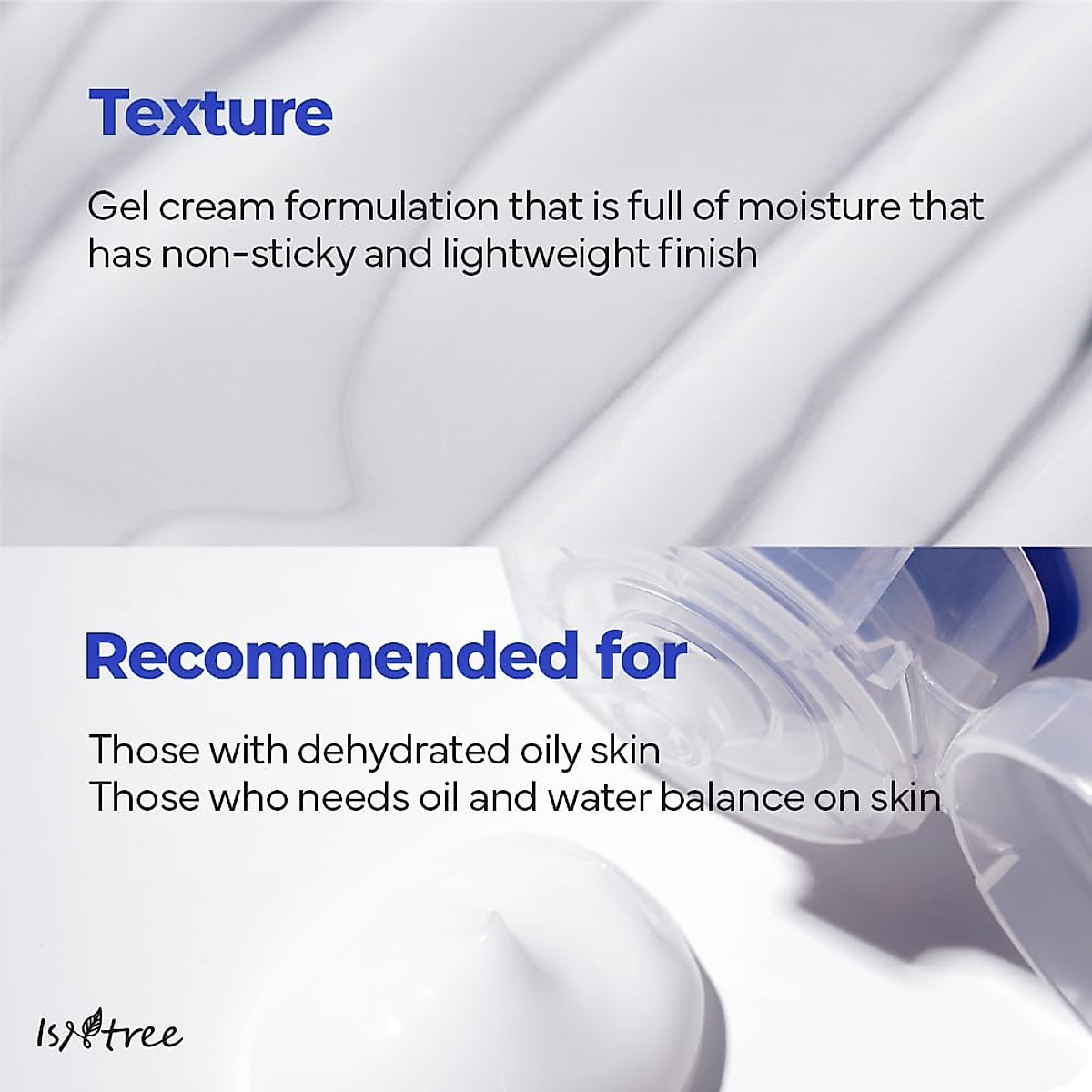 IsNtree Hyaluronic Acid Aqua Gel Cream 100ml, 3.38 fl.oz | Lightweight Hydrating Gel | Quick Absorbing Moisturizer | Korean Skincare