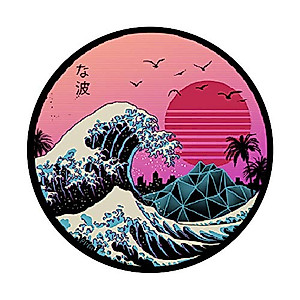 Vintage Retro Ocean Great Wave Kanagawa Japanese Anime Otaku PopSockets PopGrip: Swappable Grip for Phones & Tablets