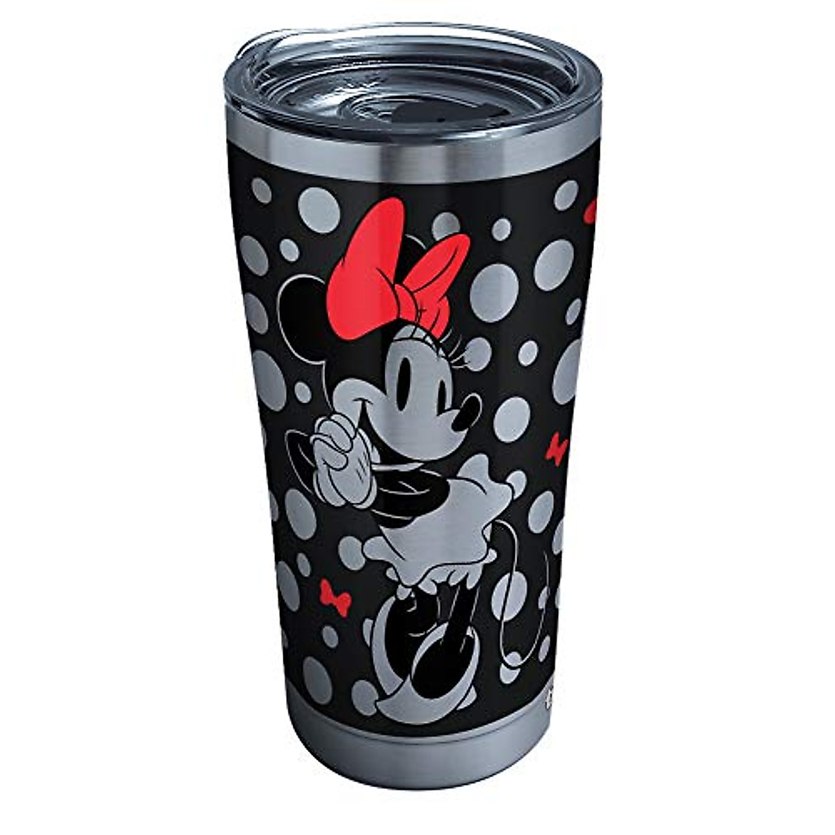 Tervis Disney Minnie Mouse Silver Triple Walled Insulated Tumbler Travel Cup Keeps Drinks Cold & Hot, 20oz, Stainless Steel