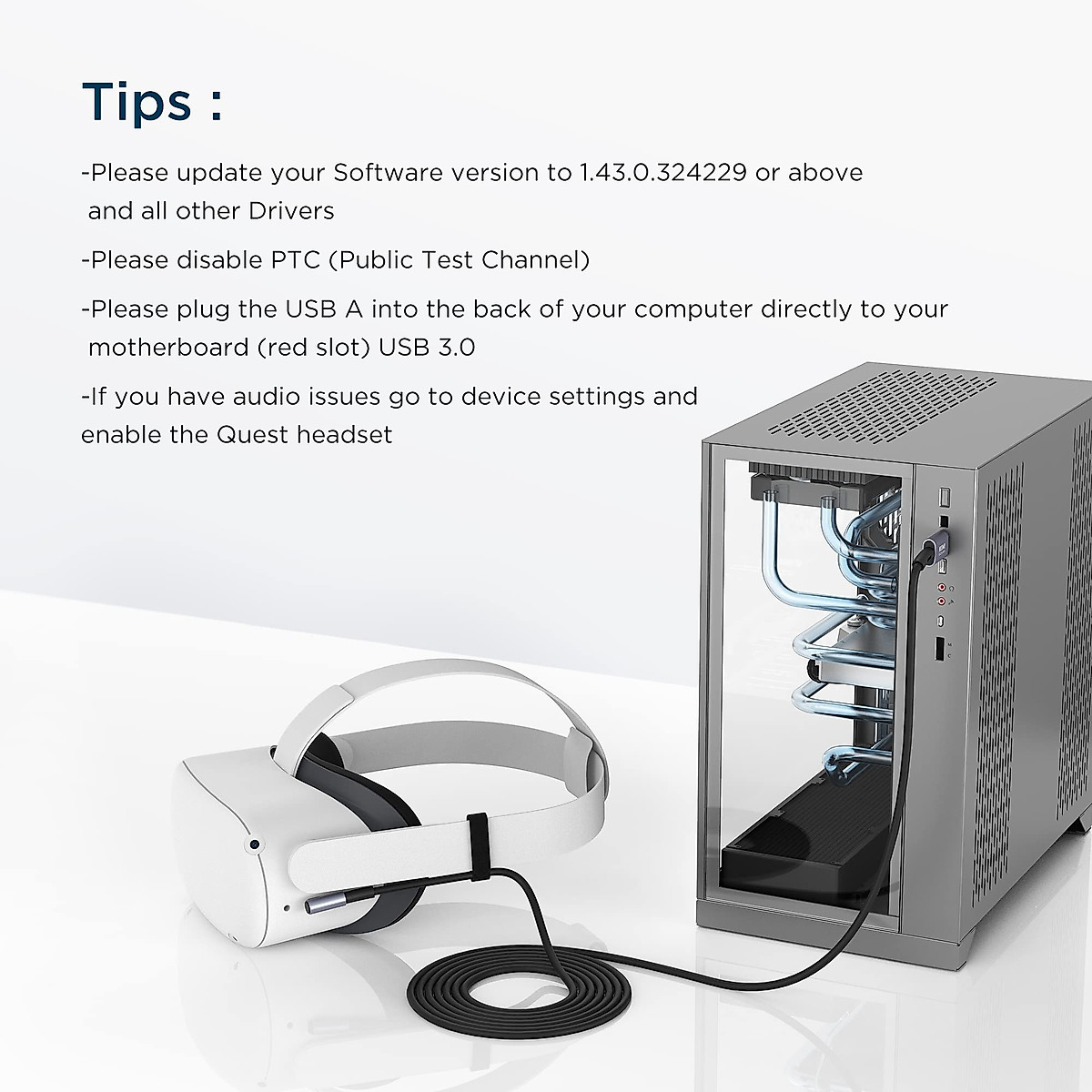 KIWI design Link Cable 16FT Compatible with Quest 2/1/Pro and Pico 4, 3.0 Link Cable Accessories for PC VR Headset