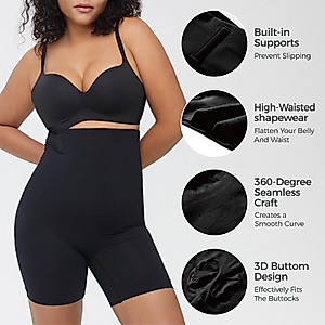 AMRIY Shapewear for Women Tummy Control High Waisted Body Shaper Butt Lifting Shapewear Shorts Girdles Tummy Control Shorts Beige,S