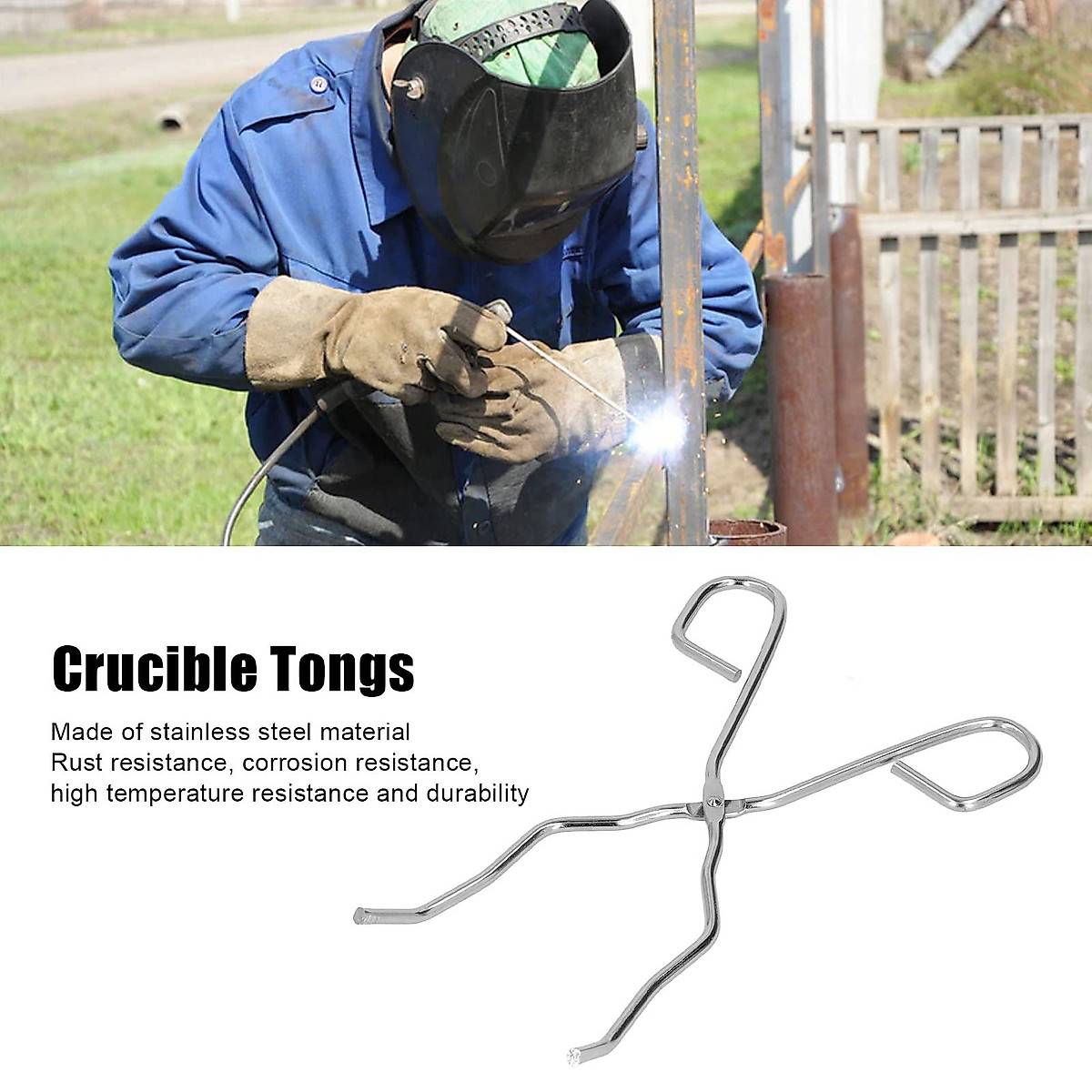 5Pcs Crucible Tongs, Stainless Steel Clamp Pliers Holder Casting Tool Lab Tongs Professional Grade for Metal Casting Gold Melting for Laboratory Industry