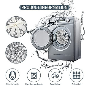 Throw Blanket Soft Fuzzy Fluffy Leopard Knit Throw Blanket, Cozy Plush Fleece Comfy Microfiber Cheetah Blanket for Couch Sofa Bed, Stone/Cream