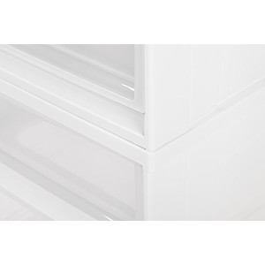 IRIS USA 29.2 L (30.9 US Qt.) Plastic Under Bed Storage Containers with Sliding Organizer Drawers, Stackable Storage Bin for Clothes Linens and Shoes, White