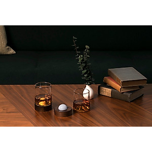 JEM GLASS Personalized golf coaster and whiskey glasses: Golf accessories for men and women golfers; Cool holiday basket for men and women that golf (2 Glasses, Not Personalized)