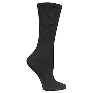 Dr. Scholl's Women's Guaranteed Comfort Diabetic and Circulatory crew 4 Pack Socks,Black, 4-10