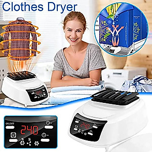 WIKINK Electric Clothes Dryer, 1500W Portable Negative Ion Clothes Drying Machine with Timing & Remote Control, Indoor Clothes Airer Drying Machine for Cloth Drying Sterilizing