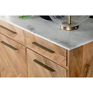 Coaster 3-Door Farmhouse Wood Accent Cabinet in Natural/Gold