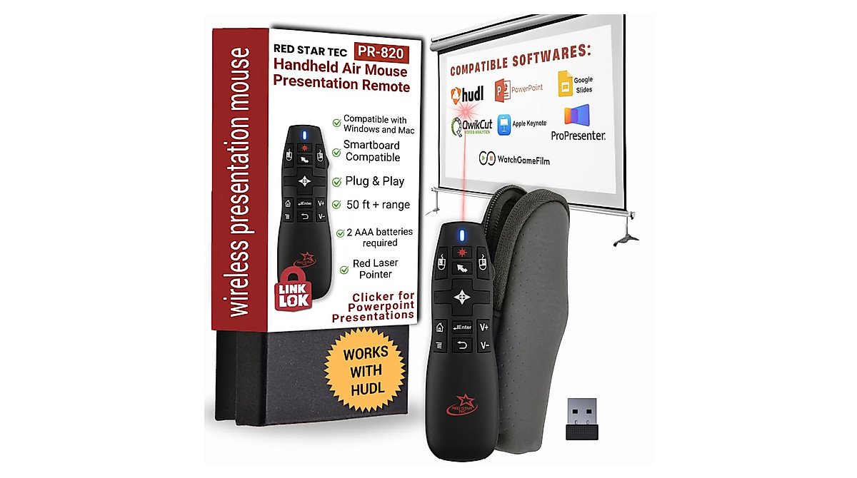 Wireless Presentation Remote PR-820 from Red Star Tec | Up to 50 ft Range