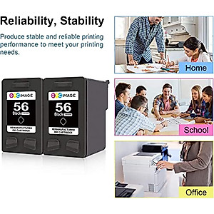 GPC Image Remanufactured Ink Cartridge Replacement for HP 56 C6656AN to use with Deskjet 5550 5650 5150 5850 Photosmart 7350 7260 7450 7150 7550 4215