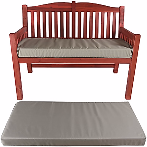 amberr Outdoor Bench Cushion 48 x 18 Inch Waterproof Patio Furniture Cushions,Bench seat Cushion with Adjustable Straps, Outdoor/Indoor Porch Swing Cushions with Ties (Kahaki, 48"x18"x3")