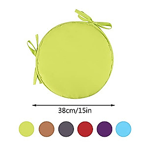 TUNKENCE Office Chair Pads Seat Cushion for Truck Round Garden Chair Pads Seat Cushion with Ties and Non Slip Backing for Outdoor Bistros Stool Patio Dining Room, 15 Inch