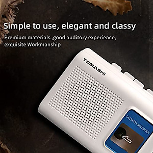 TOMASHI Portable Cassette Player Tape Recorder Walkman with Built-in Speaker,Microphone,Headphone Jack-, 4.57 x 3.54 x 1.38inch,