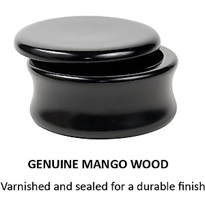 Parker Genuine Mango Wood Hand Carved Shave Soap Bowl - Black Lacquer