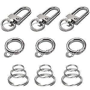 Dog Tag Clips for Collar,with 15Pcs Replaceable Dog ID Name Tag Ring Clip Dog Tag Attachment Clip Pet tag Quick Clip Clips Rings for Pet Collar Key Ring Clips Accessories 6 Sets