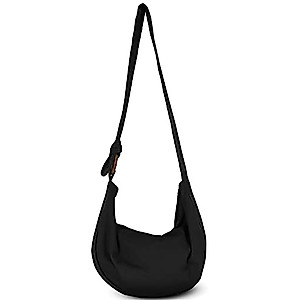 Your Cozy Women's Crossbody Handbags Hippie bag Boho Hobo Bags for Women Shoulder Sling Bag Hippie Tote Bag Handmade Cotton Hippie Purse with Adjustable Strap (Black)