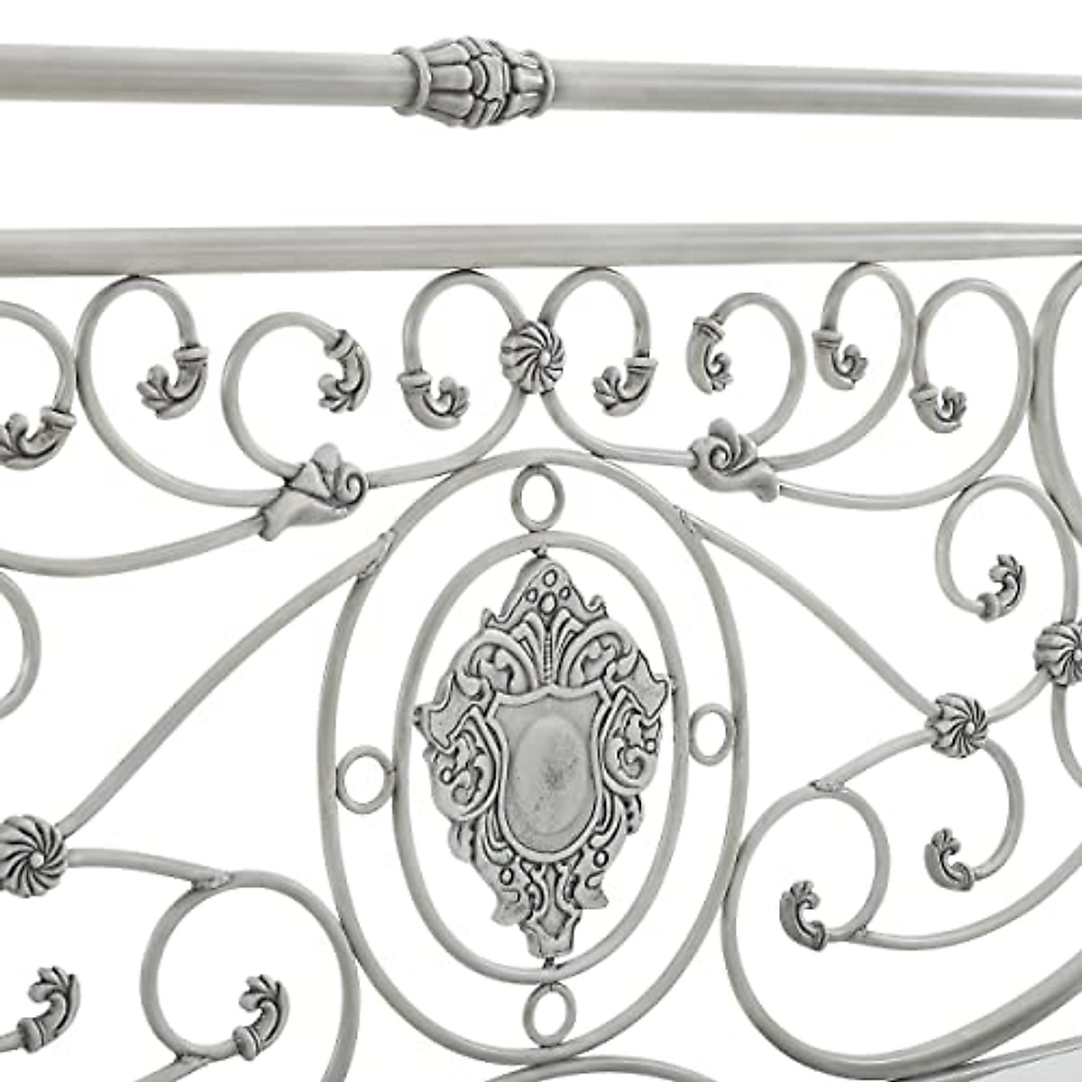 Hillsdale Mercer Metal Queen Sleigh Bed Brushed White