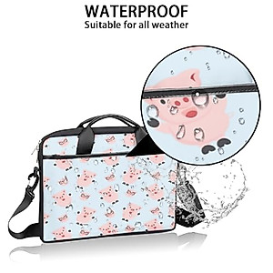 Pig Cool Laptop Computer Bag Waterproof Shoulder Messenger Bag 13-15 inch Durable Laptop Tote Bag with Shoulder Strap Handle Lightweight Crossbody Briefcase