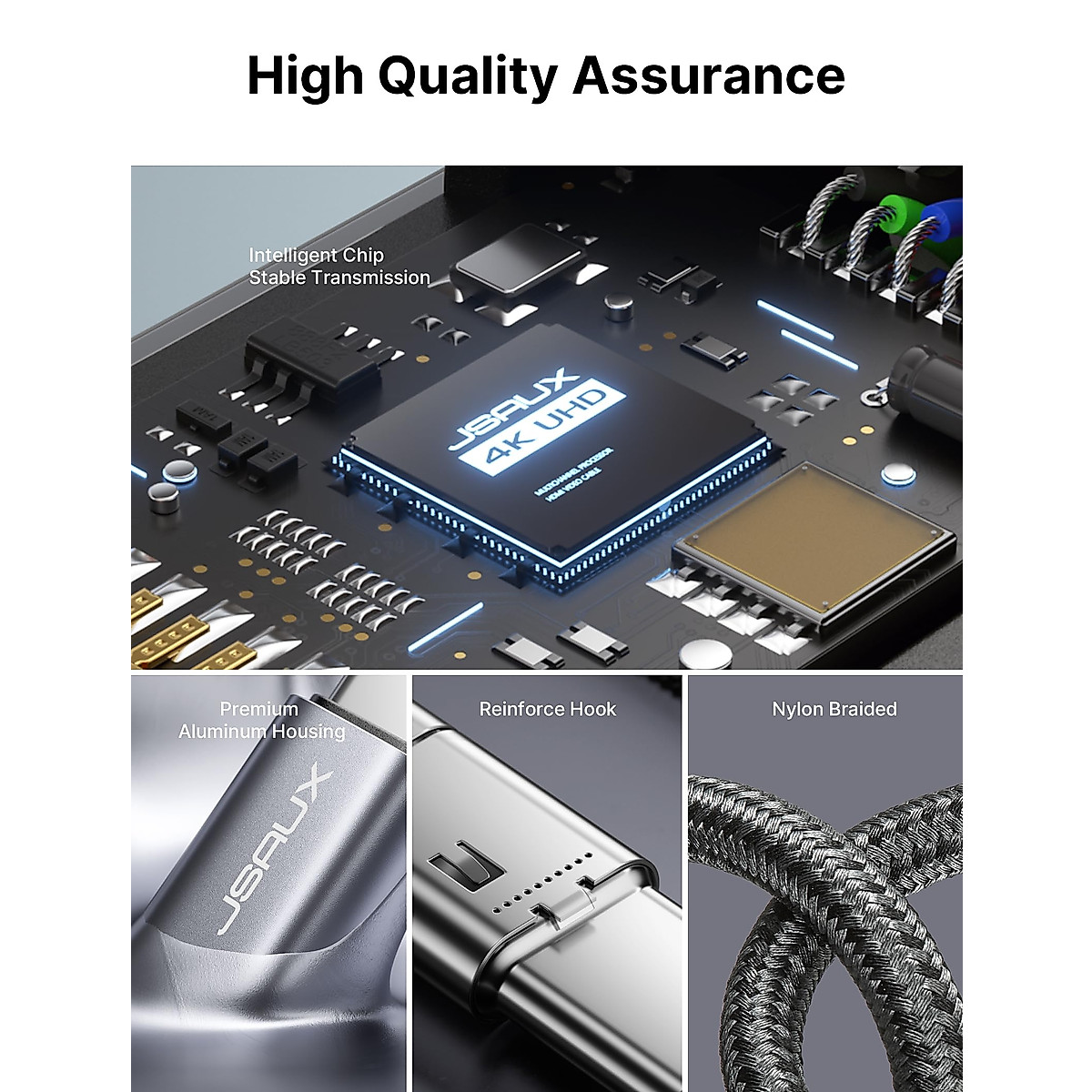 JSAUX USB C to HDMI Adapter, 4K USB Type-C to HDMI Female Adapter [Thunderbolt 3 Compatible] for iPhone 15 Pro, MacBook Pro/Air, Surface, Samsung Galaxy S21 S20 Ultra S10 S9 S8, Dell XPS 15-Grey