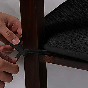 Turquoize Non Slip Memory Foam Seat Chair Cushion Pads Honeycomb Premium Comfort Memory Foam Chair Pads/Cushions with Ties - Seat Cover 16" x 16" Chair/Seat Cushion Pad, 2 Pack, Black