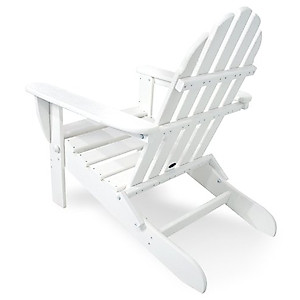 POLYWOOD AD5030WH Classic Folding Adirondack Chair, White