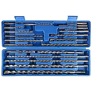 20pcs SDS Plus Rotary Hammer Drill Bits, SDS+ Carbide Tipped Stone Concrete Masonry Hole Tool Set For Ceramic Tile, Brick, Wall 3/16"~13/16" with Storage Case