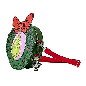 Loungefly Dr. Seuss Grinch Christmas Wreath Crossbody Bag