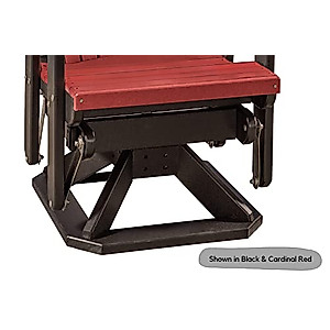 DutchCrafters Slat Fan Back Poly Adirondack Swivel Glider Outdoor Patio Chair (Tudor Brown & Weatherwood)