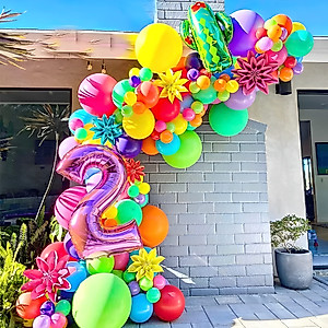 Mexican Fiesta Party Decorations 146pcs Fiesta Pastel Balloon Arch Garland Kit Cactus Llama Foil Balloons Taco Twosday Birthday Decoration Cinco De Mayo Taco Party Supplies