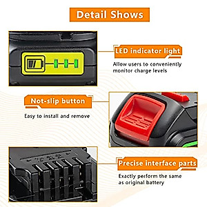 DEWQKI Upgraded 3.0Ah 20V Battery DCB203 Replacement for Dewalt 20V Battery DCB180 DCB200 DCB201 DCB204 DCB206 DCB207 DCD/DCF/DCG Series - Li-ion 2 Pack
