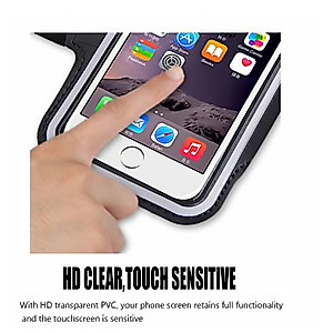Armband for iPhone X 8/8plus/7/6/6S Plus,Galaxy s8 s7 s6 Edge s8+,Note 5.etc.CaseHQ Adjustable Reflective Sport Exercise Running Pouch Key Holder,Screen Protector-Hiking,Biking,Walking(red)