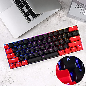 Fogruaden PBT Keycaps Red and Black Keycaps 60 Percent, OEM Profile Custom keycaps Set, Suitable for Cherry MX Switch Mechanical Keyboard