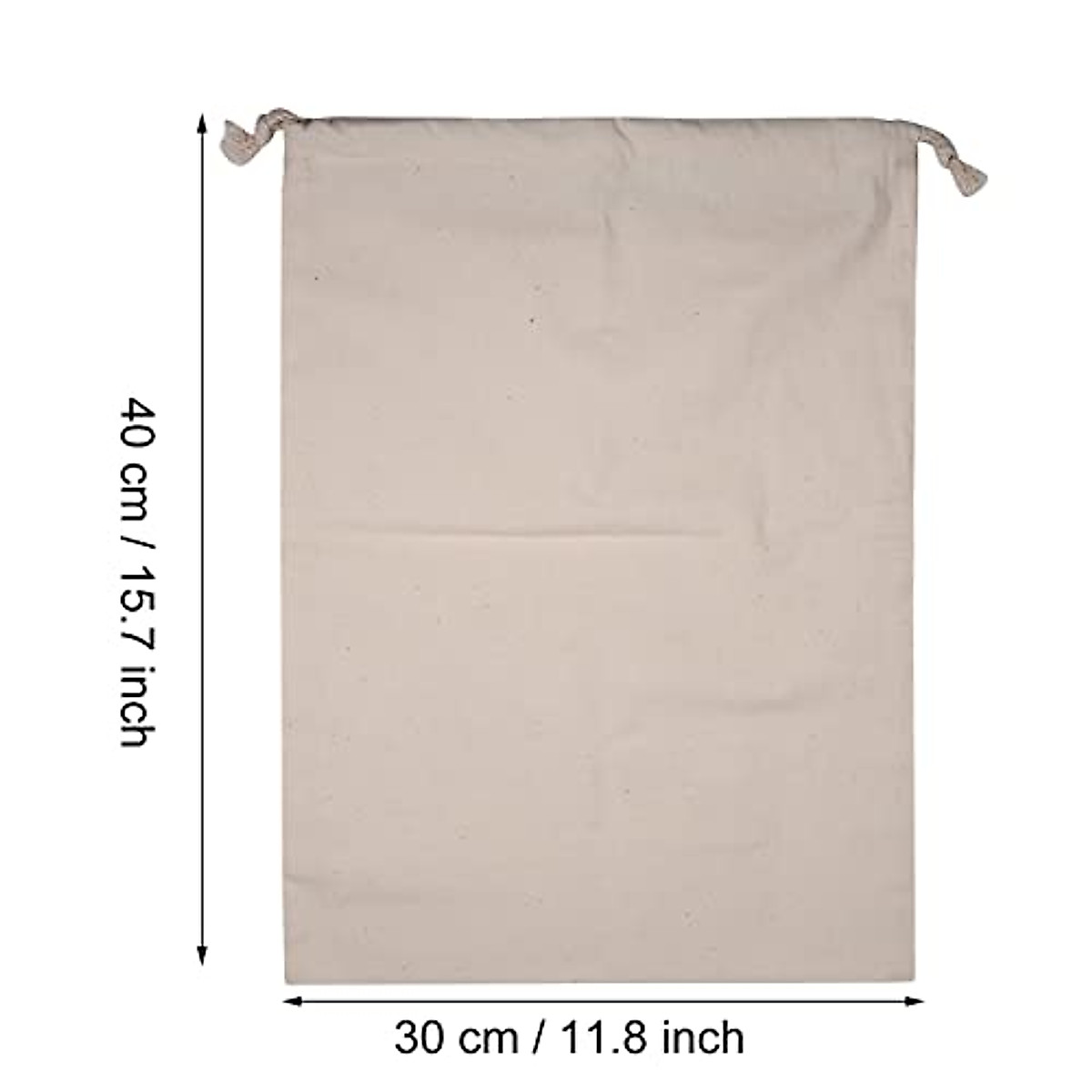 Cotton Drawstring Bags, 11.8 x 15.7 inch Natural Cotton Bags Large Laundry Bag Household Reusable Canvas Storage Bag Travel Stuff Jewelry Pouch